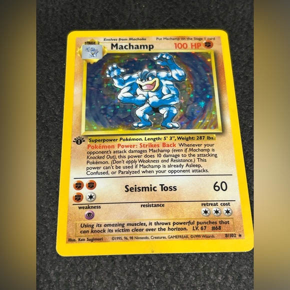 Toys | Machamp Pokemon Card Vintage From The 9s Holographic Rare | Poshmark